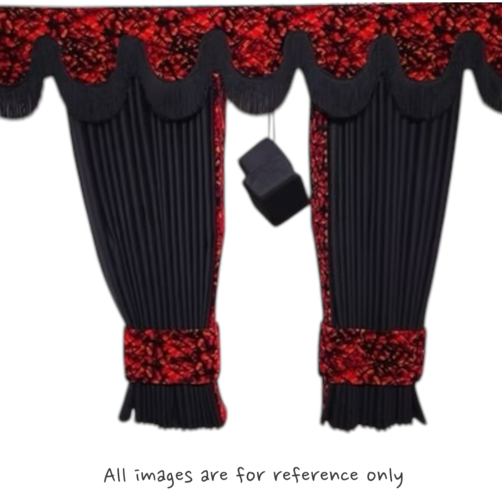Black Royal Suede Curtains / Red Danish Plush Style Dutch Quality ...